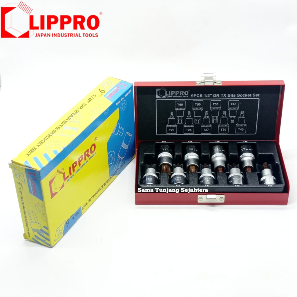 Jual LIPPRO MATA SOCKET BINTANG L 9 PCS BESI / STAR BIT SET 1/2 ...