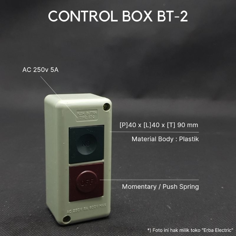 Jual Control Push Button BT-2 5A 250v Tombol ON OFF Station Box ...