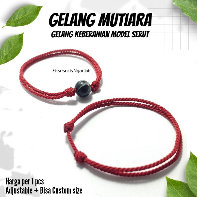Jual Gelang Merah Keberanian Plus Mutiata Mirip Batu Alam / 3 Layer ...