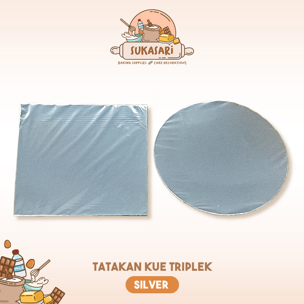 Jual Sukasari - Tatakan Kue Silver Triplek / Alas Triplek / Cake Base ...
