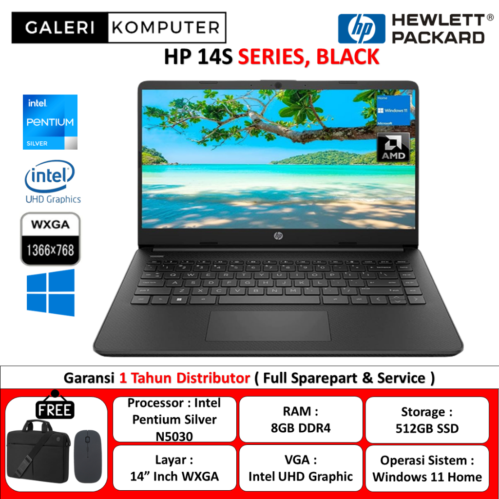 Jual LAPTOP HP 14 INTEL PENTIUM SILVER N5030 8GB 512GB 14.0 WINDOWS 11 ...