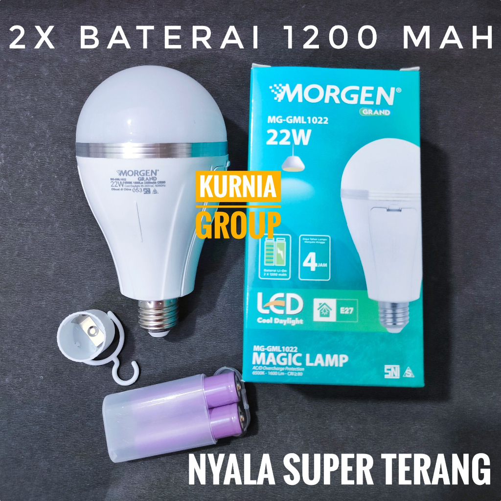 Jual MORGEN Lampu Emergency Magic 22 Watt LED Super Terang Otomatis ...