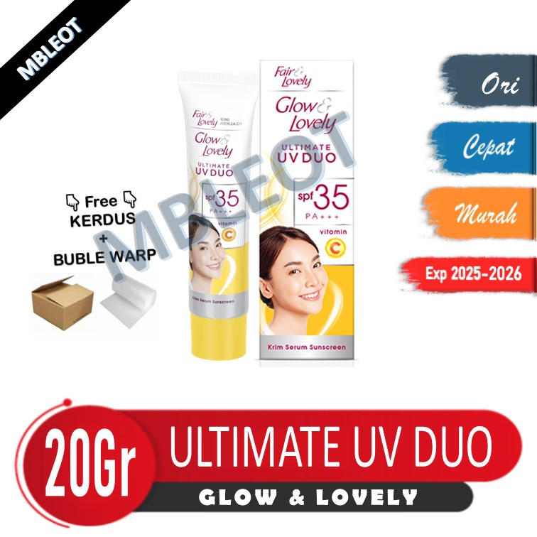 Jual Glow & Lovely Ultimate UV Duo Krim Vitamin C SPF 35 PA+++ 20g | Shopee Indonesia