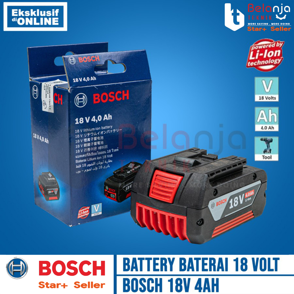 Jual Bosch Baterai GBA 18V 4 AH Batterai 18 Volt 4AH Cordless battery ...