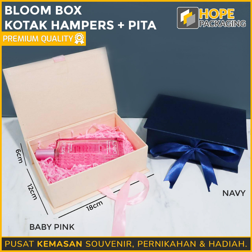 Jual Bloom Box Kotak Hampers + Pita / Box Kado Bentuk Buku / Bloom Box Persegi Panjang / Kotak ...