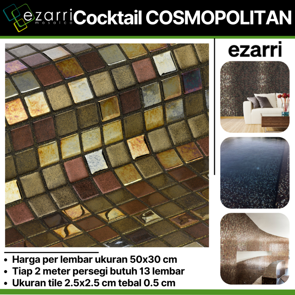 Jual Keramik Mozaik Kolam Renang Mosaic Mosaik Kaca Ezarri Tipe ...
