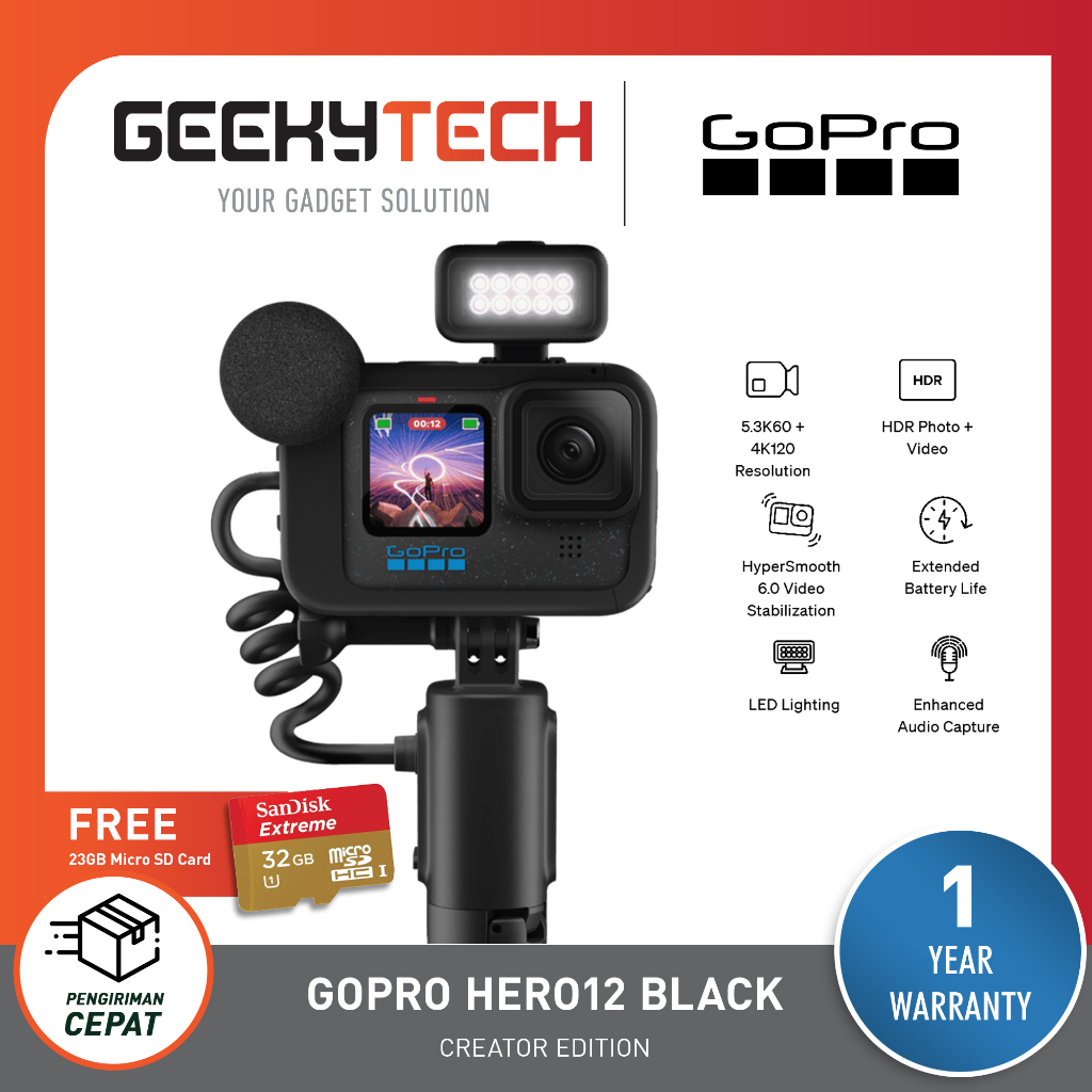 Jual GoPro Hero 12 Black Creator Edition Action Camera - Garansi Resmi | Shopee Indonesia