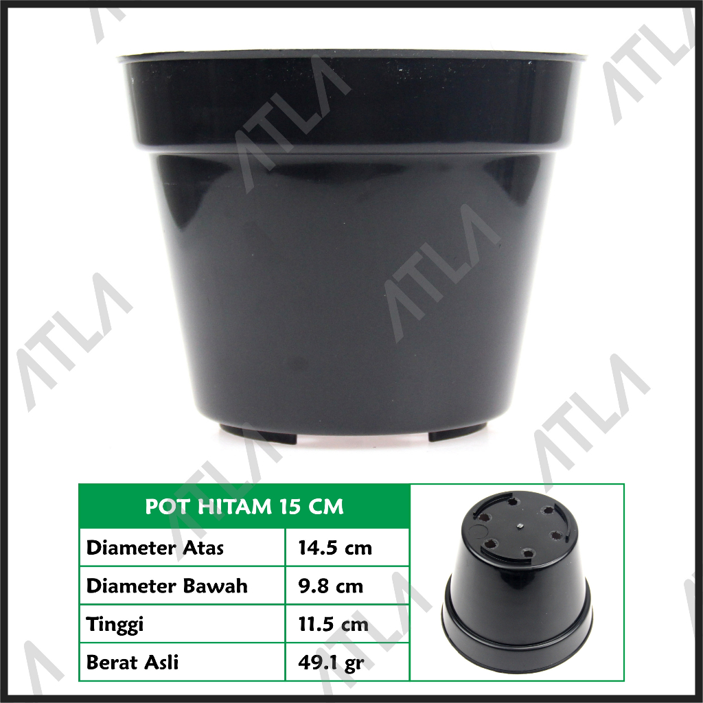 Jual Pot Plastik Bulat Hitam Tempat Tanaman Bunga Hias Pohon Vas Wadah ...