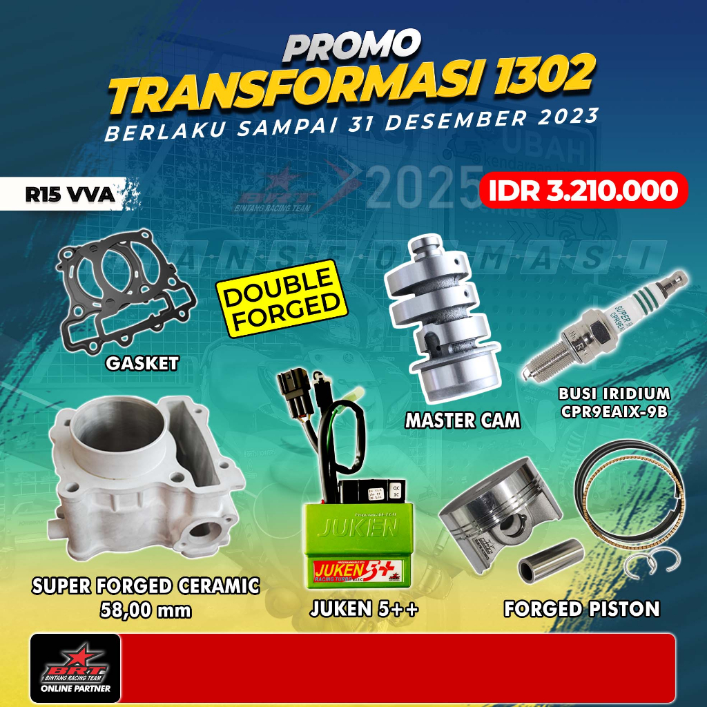 Jual BRT Promo 1302 - Bore UP R15 VVA- Block Ceramic - Piston 58 ...