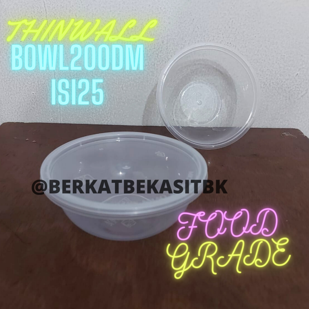 Jual PP THINWALL BOWL 200 ML DM ISI 25PCS | Shopee Indonesia