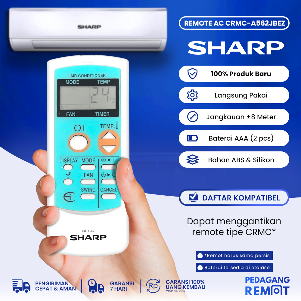 Jual Remot Remote AC Sharp Ion Plasmacluster CRMC-A562JBEZ | Shopee Indonesia