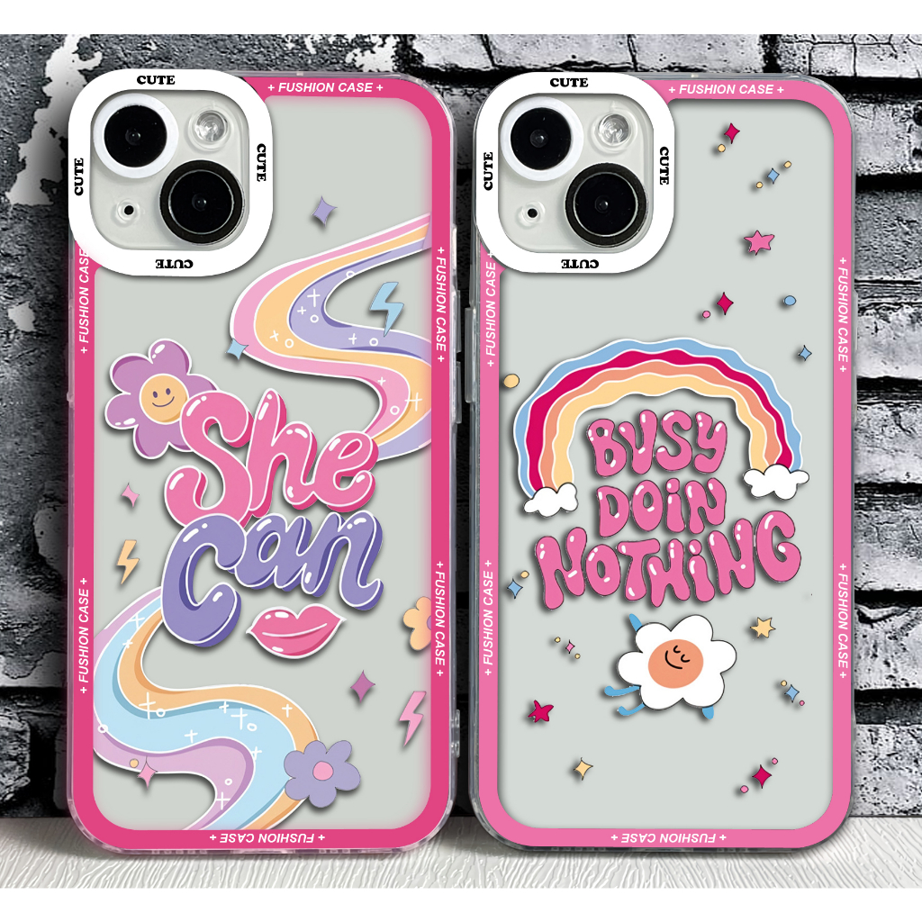 Jual BGSC-96 Casing Case Custom Aesthetic pink Bening Untuk Type Hp ...