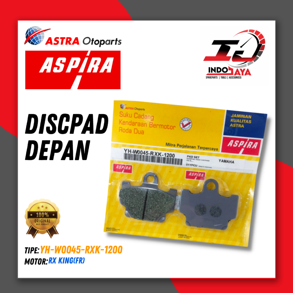 Jual [BAYAR DI TEMPAT] ASPIRA DISCPAD KAMPAS REM DEPAN RX KING / RX ...
