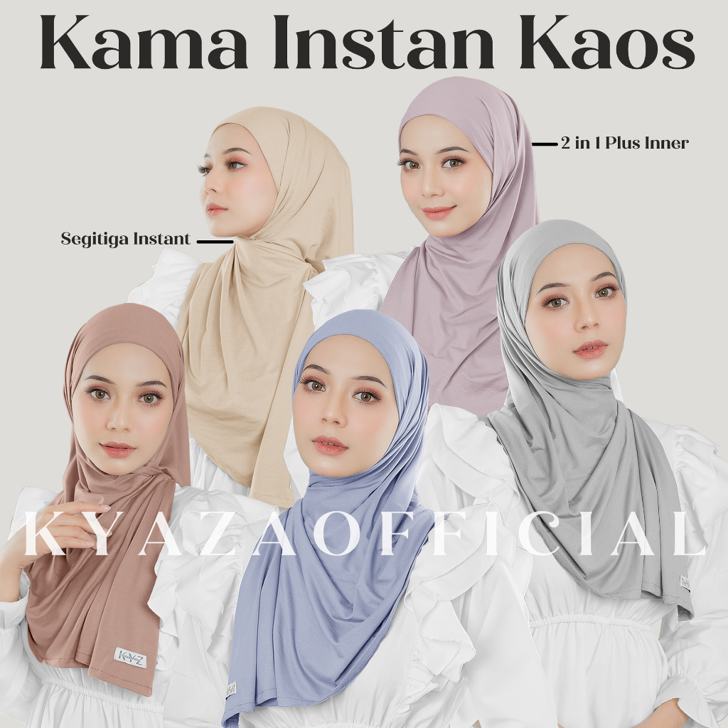 Jual 𝐊𝐘𝐀𝐙𝐀 - Kama Instant Hijab Segitiga Bahan Kaos Rayon Premium (2in1 ...
