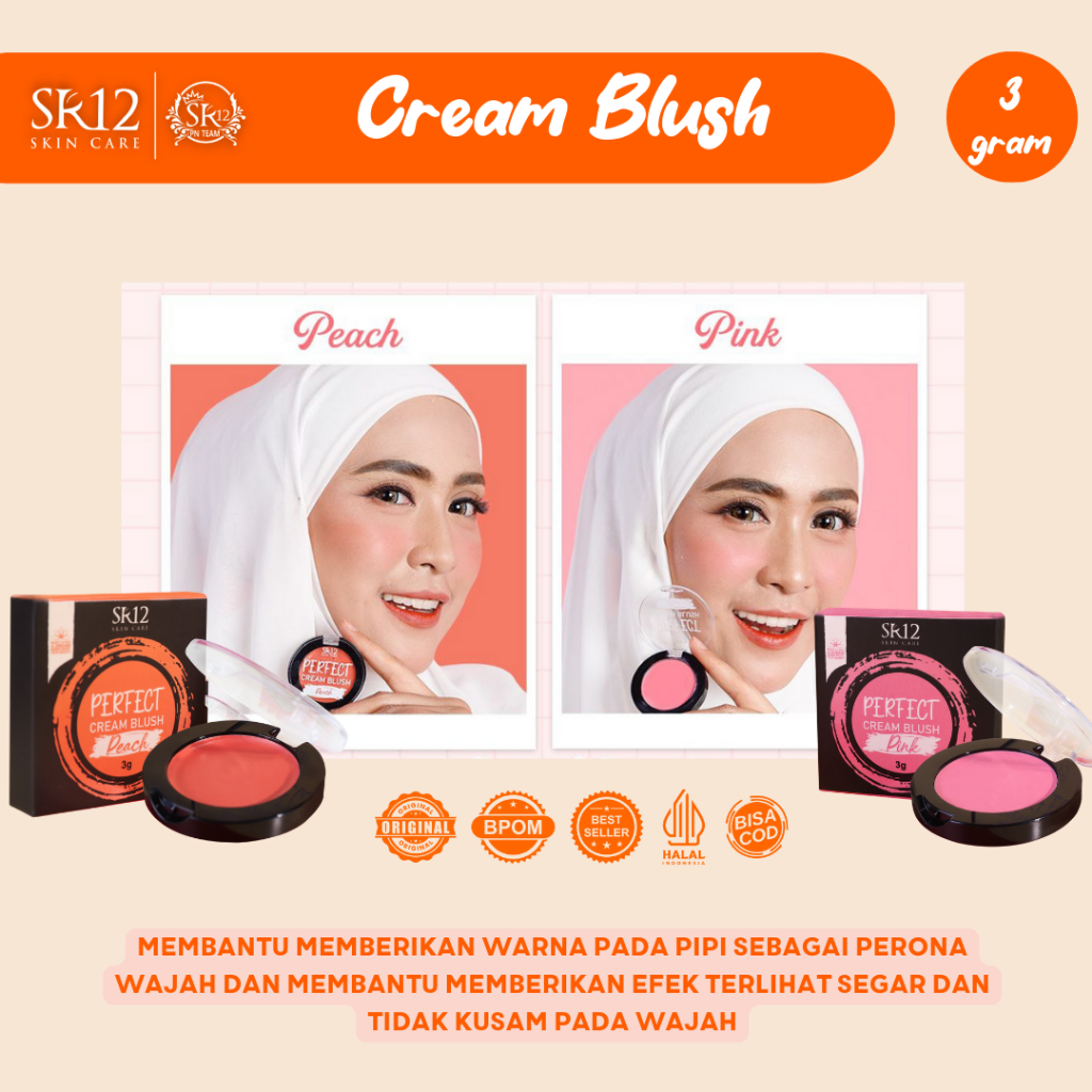Jual PERFECT CREAM BLUSH SR12 TERLARIS!! / Blush viral / Blush Artis / Cream Blush / Blush Peach ...