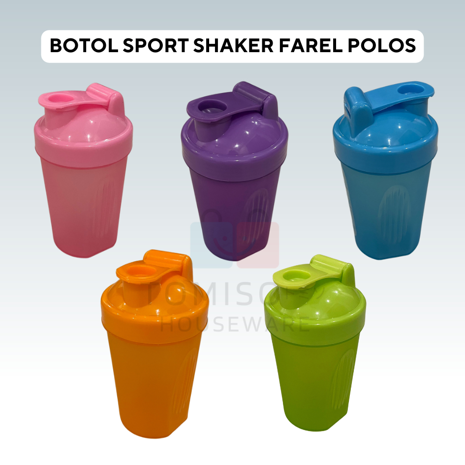 Jual BOTOL MINUM FAREL SHAKER SPORT POLOS 400ml 5 warna | Shaker Botol ...