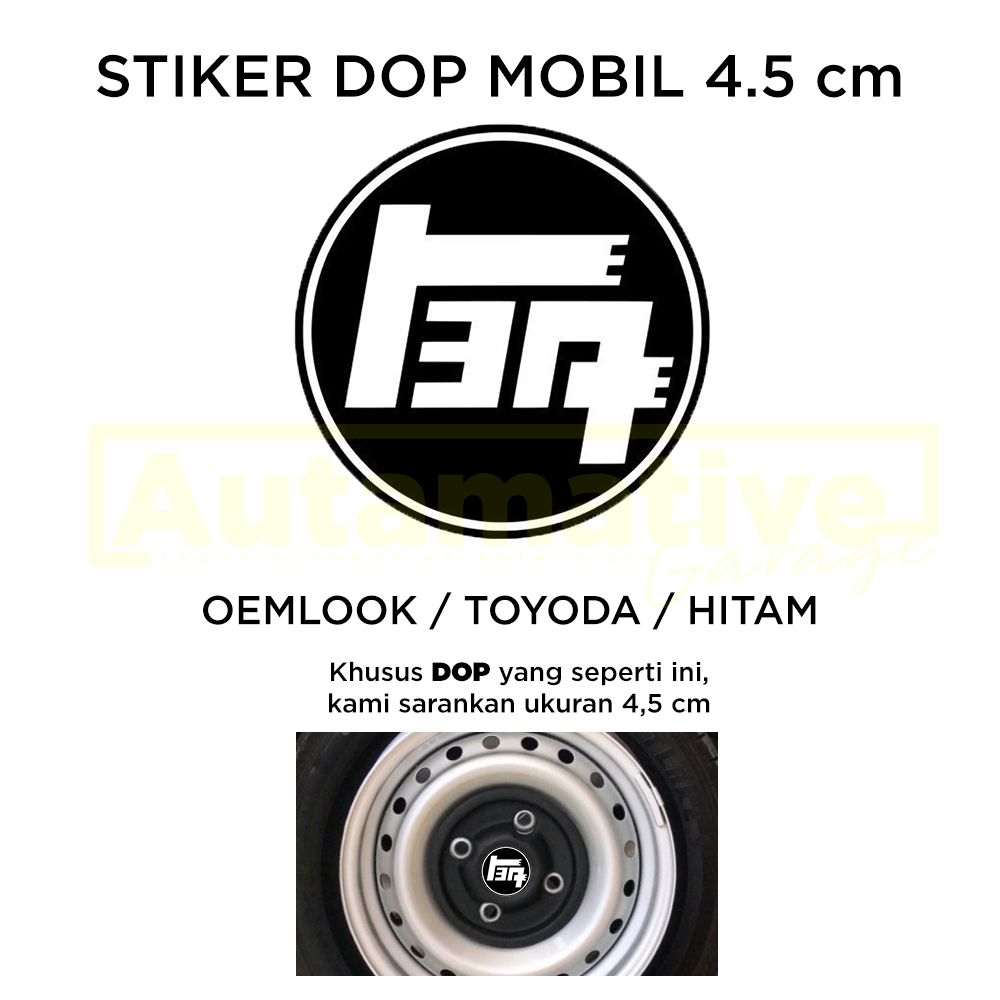 Jual Stiker Dop Mobil Toyota Toyoda Toyopet Hitam Ukuran 4,5 cm ...