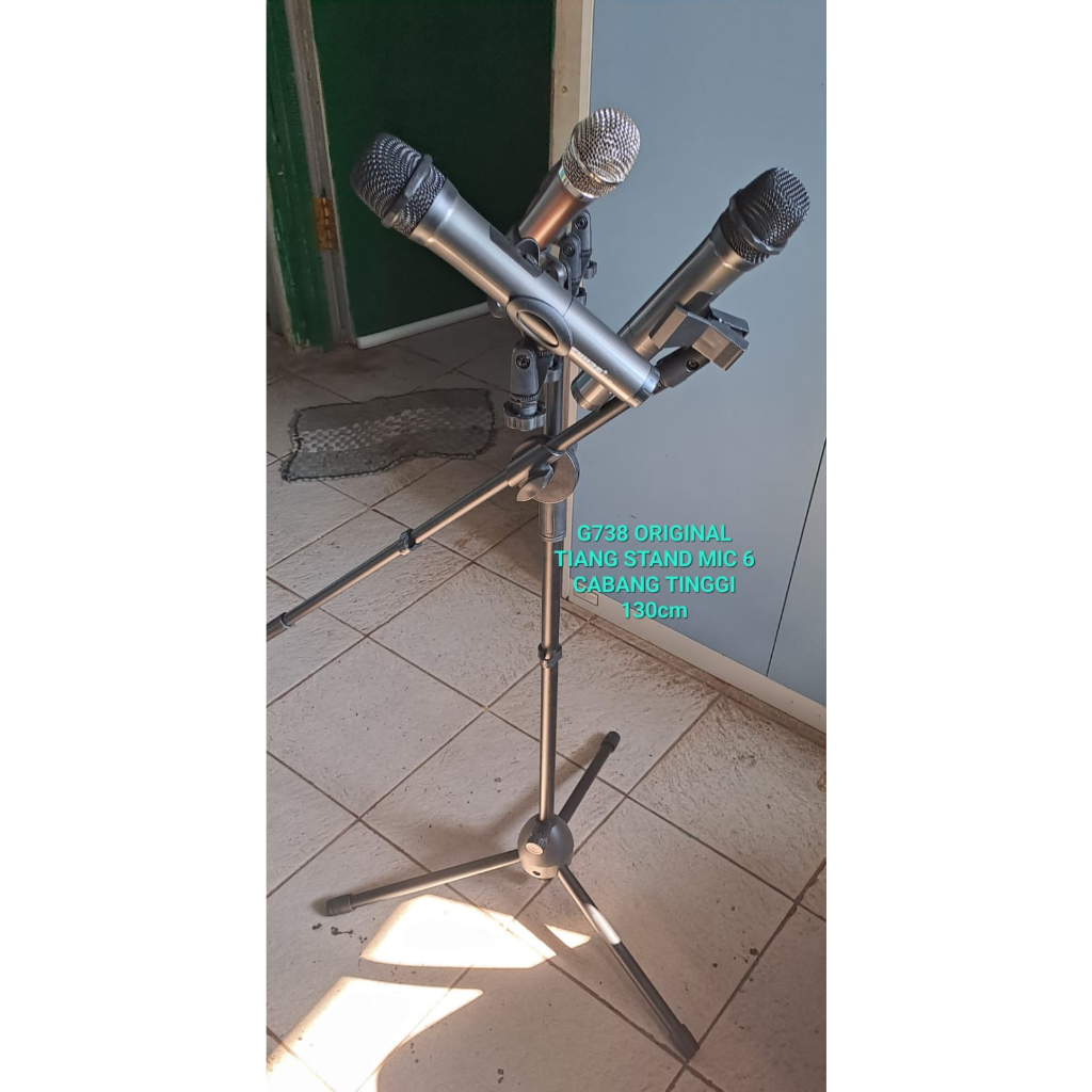 Jual G738 PENYANGGA TIANG STAND MIC 6 CABANG TINGGI 130 CM MICROPHONE ...