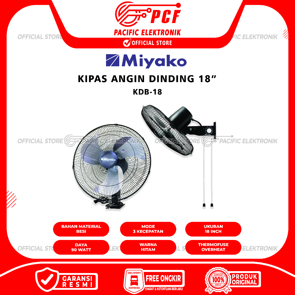 Jual Kipas Angin Miyako Dinding 18Inch KDB-18 / KDB-18 / KDB 18 | Shopee Indonesia