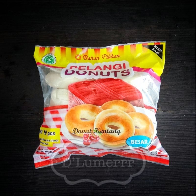 Jual Donat Kentang Besar Pelangi isi 10 (520gr) | Shopee Indonesia