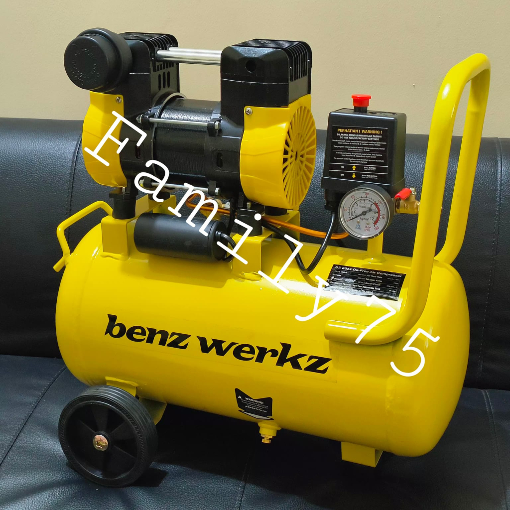 Jual Mesin kompresor 1.25 hp 24 Liter 900 Watt Oiless Silent Compressor ...