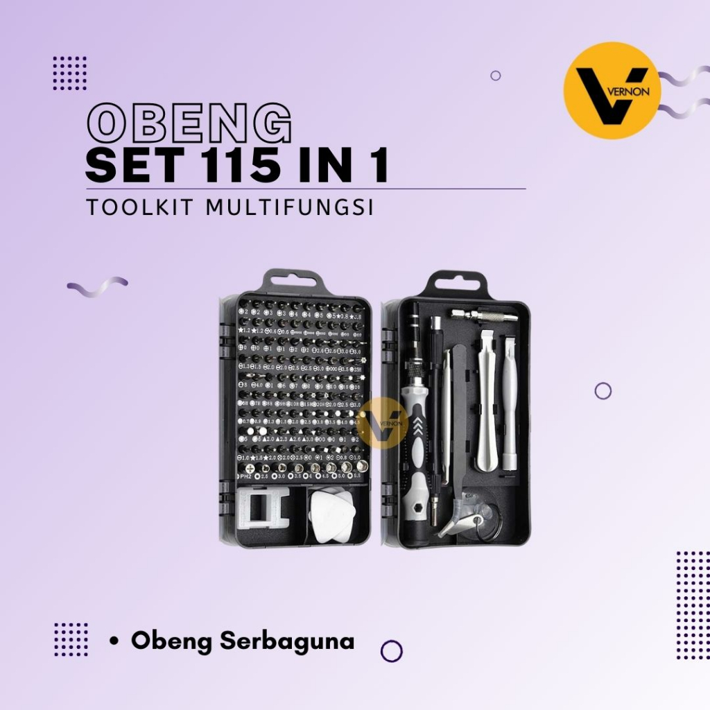 Jual Obeng Set 115 in 1 Multifungsi Alat Service HP Kunci Full Set Toolkit | Shopee Indonesia