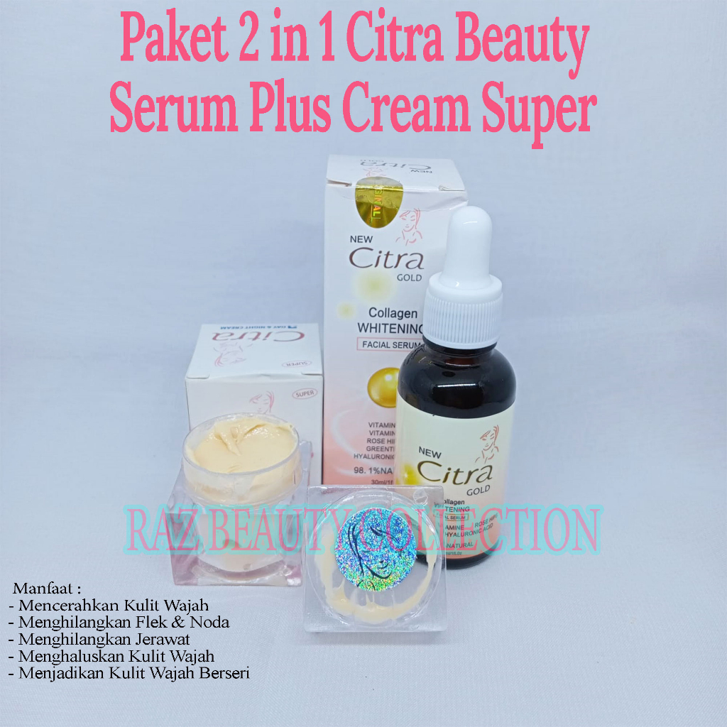 Jual Cream Citra Super Plus Serum Citra Gold Collagen Whitening ...
