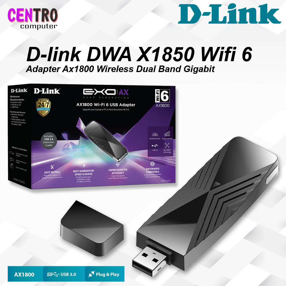 Jual Dlink DWA X1850 Wifi 6 Usb Adapter Ax1800 Wireless Dual Band ...