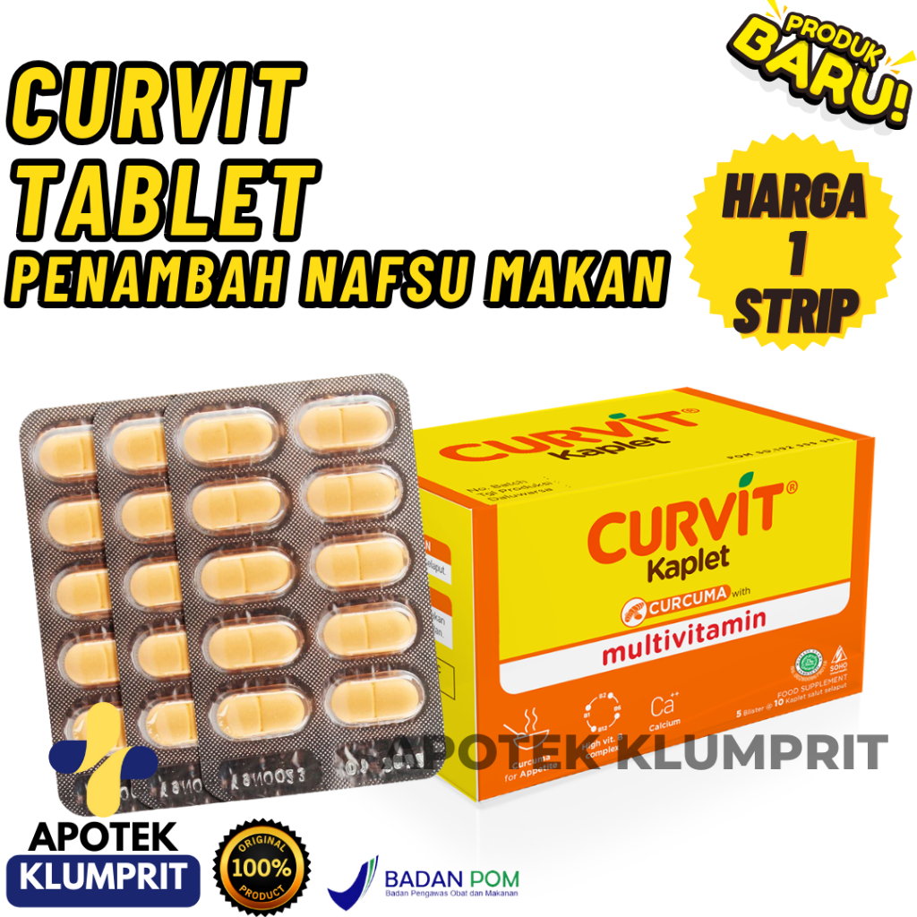 Jual CURVIT TABLET / 1 STRIP / PENAMBAH NAFSU MAKAN | Shopee Indonesia