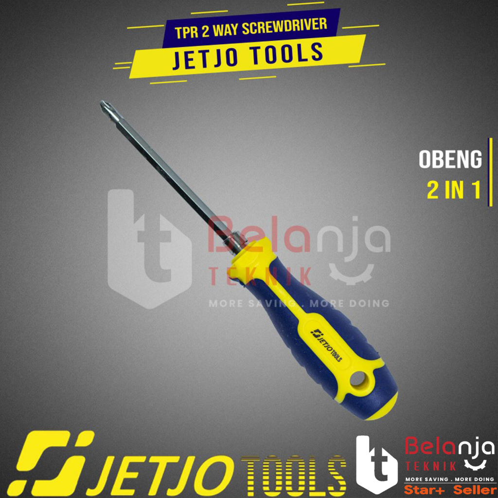 Jual JETJO TOOLS Obeng 2 Way Screwdriver Obeng Bolak Balik Plus Minus ...