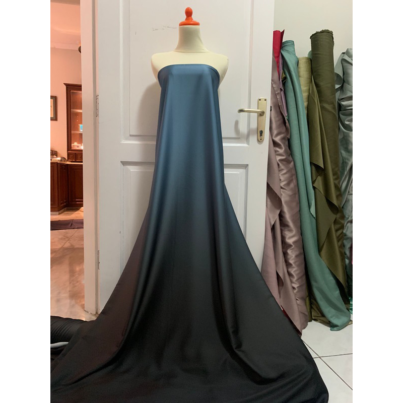 Jual Bahan Kain Satin Armani Silk Gradasi Mewah Black Series Warna ...
