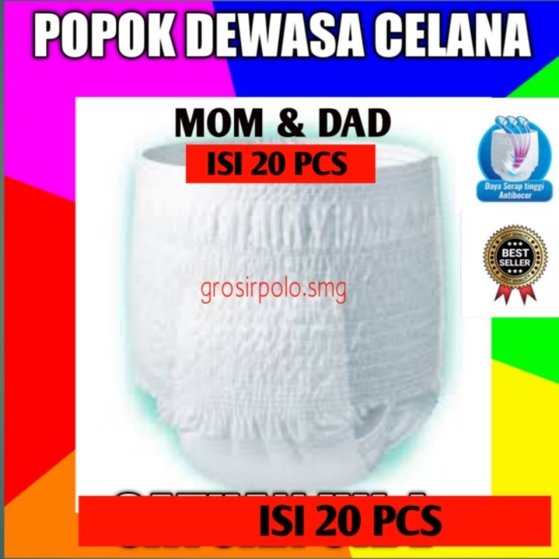 Jual Popok CELANA Dewasa Ukuran M, L, XL (ISI 20 PCS) Termurah | Shopee Indonesia