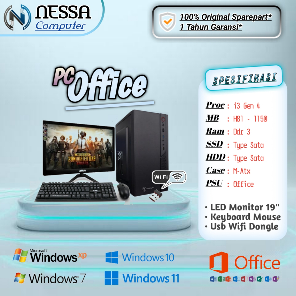 Jual Paket Komputer / PC Rakitan Core i3 4130 / 4150 Fullset Siap Pakai | Shopee Indonesia