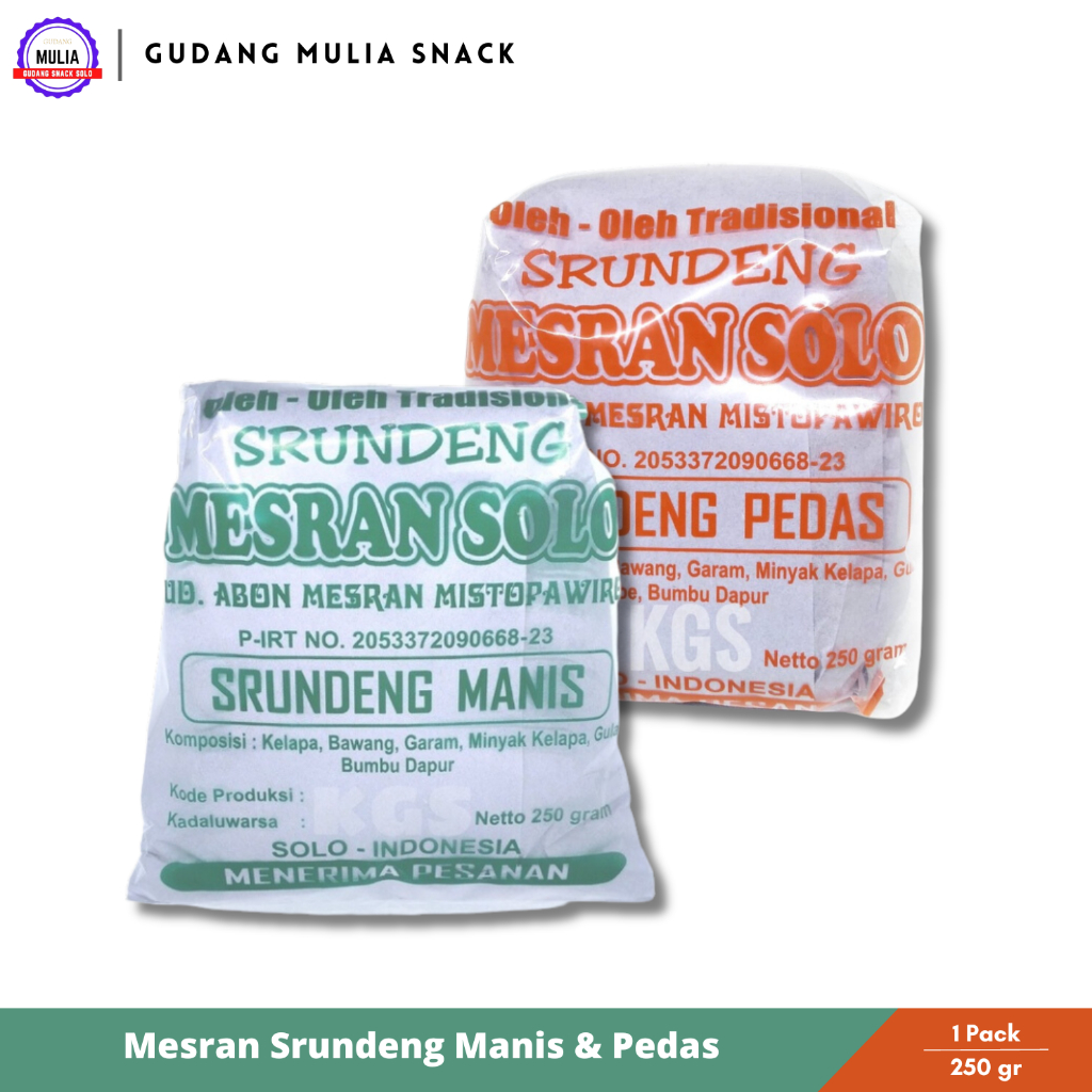 Jual Serundeng MESRAN | Manis & Pedas Srundeng 250 Gram Oleh Oleh Khas ...