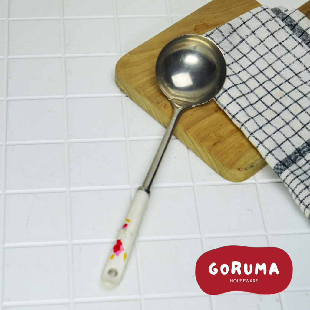 Jual GORUMA - Sendok Sop Gagang Mika / Sendok Sop Stainless Gagang Mika ...