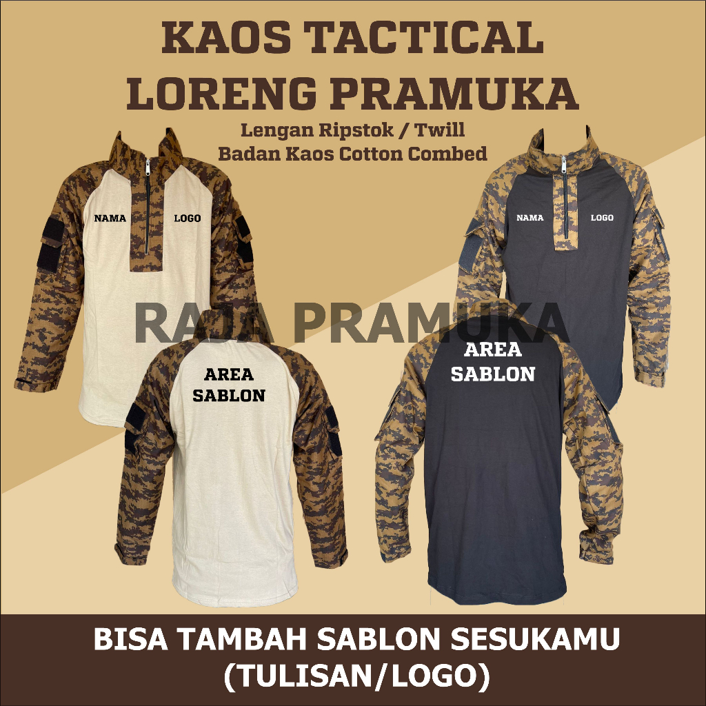 Jual Kaos Pramuka Tactical Loreng Pramuka Custom design sesukamu Desain ...