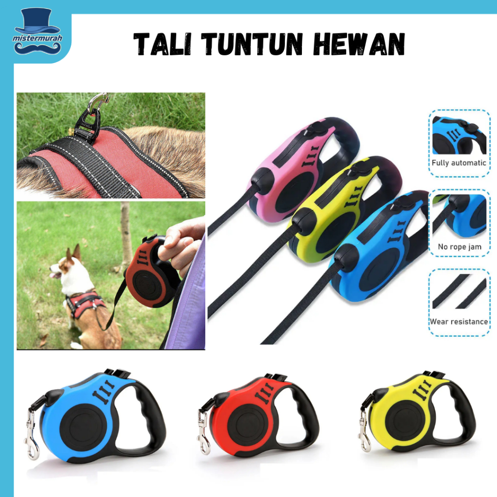 Jual Tali Tuntun Hewan Otomatis / Automatic Smart Retractable Pet Dog ...