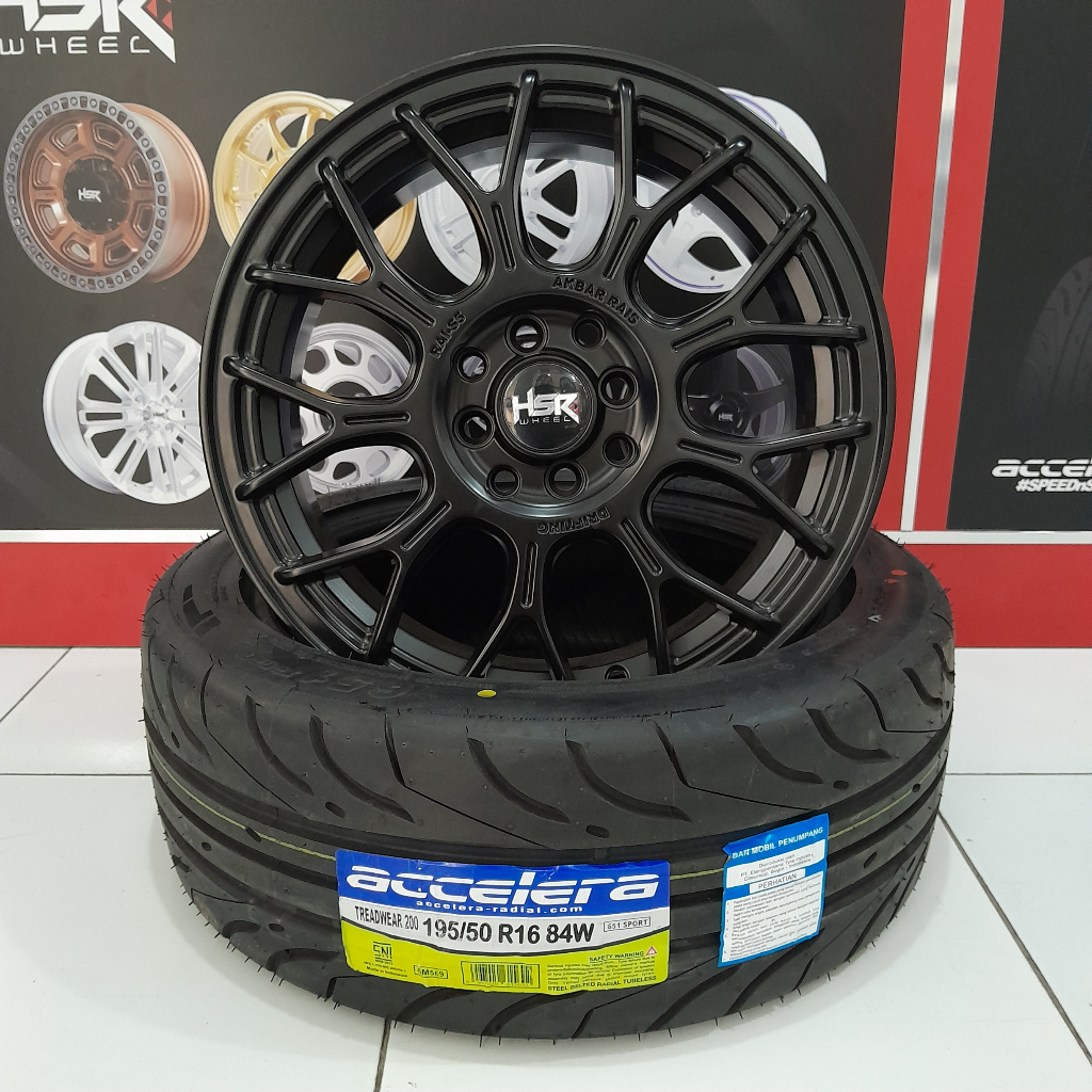 Jual velg mobil ring 16 plus ban murah hsr type akbar rais lobng baut 4x100 dn 4x114,3 warna ...
