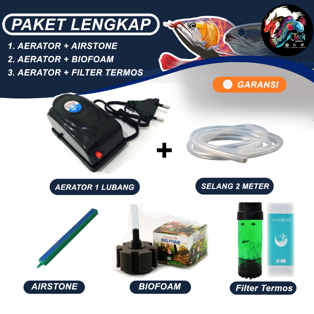 Jual Paket Aerator Aquarium Gelembung + Biofoam + Airstone + Filter ...