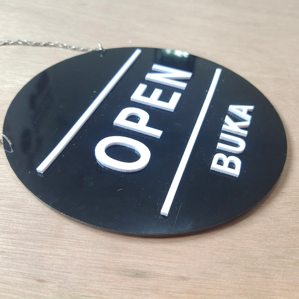 Jual Papan Gantung Bolak Balik Buka Tutup Toko Open Close Sign Bentuk ...