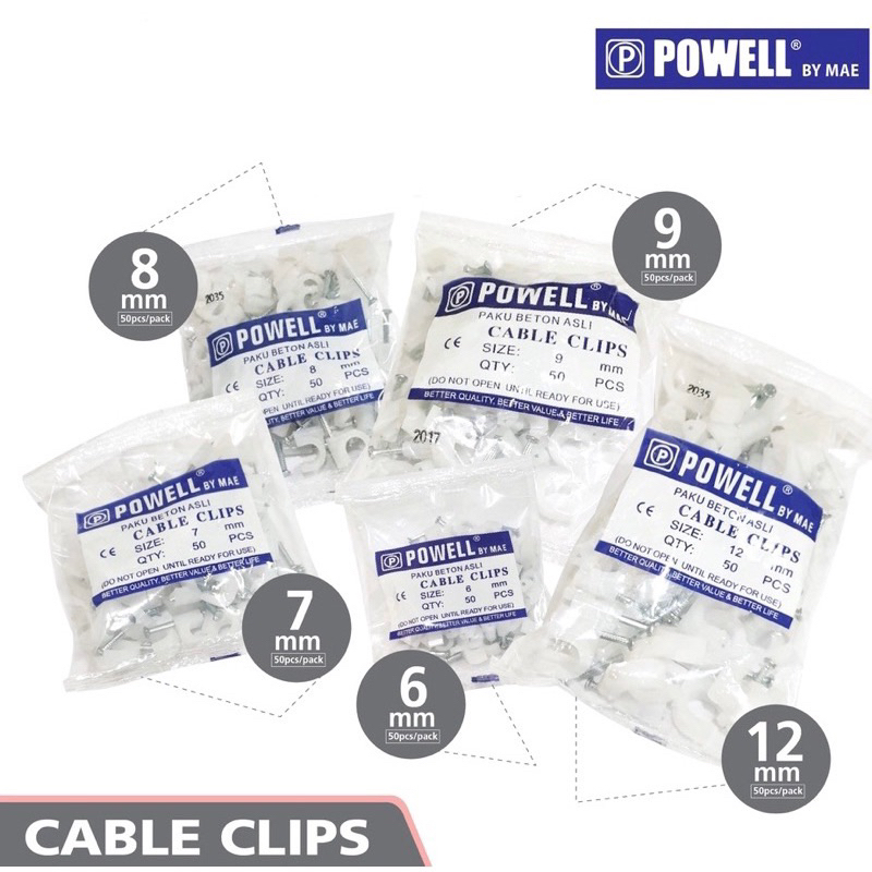 Jual Paku Klem Sadel Beton Kabel Powell 4mm 5mm 6mm 7mm 8mm 9mm 10mm ...