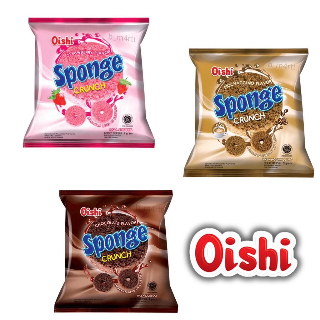 Jual Oishi Sponge Crunch Coklat Strawberry Mochachino | Shopee Indonesia