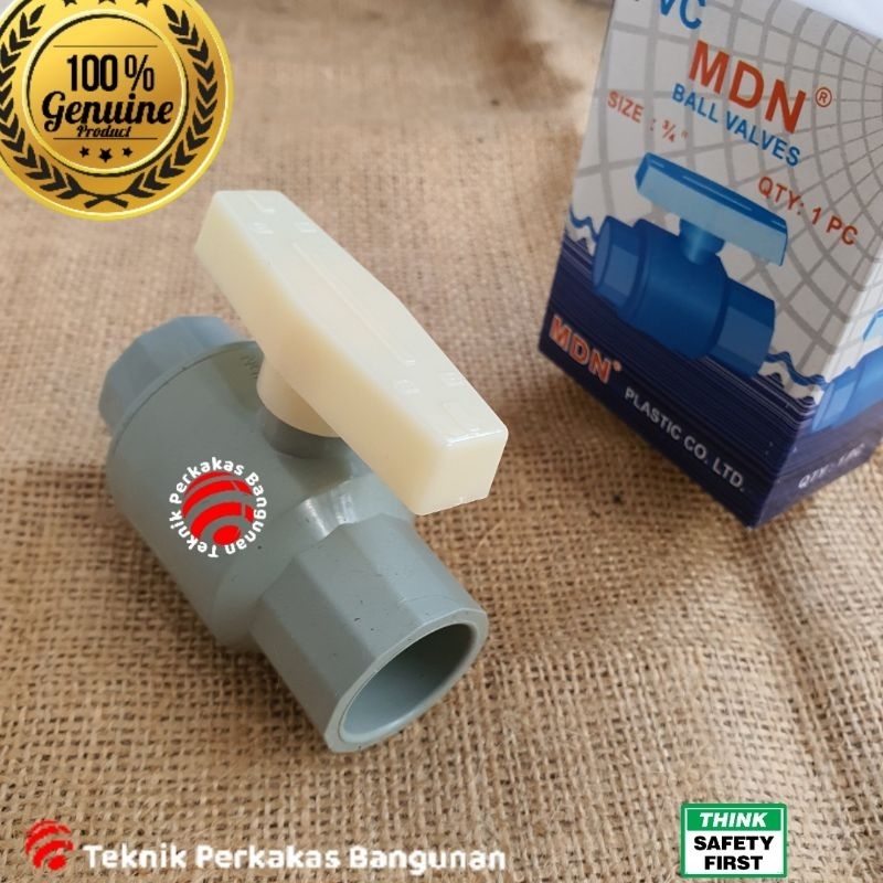 Jual Ball valve/stop kran pvc drat polos taiwan 1/2inch-3/4inch-1inch MDN | Shopee Indonesia