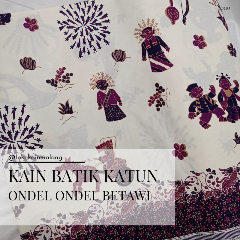 Jual KAIN BATIK KATUN ONDEL ONDEL BETAWI JAKARTA (HARGA PER 0.5 METER ...