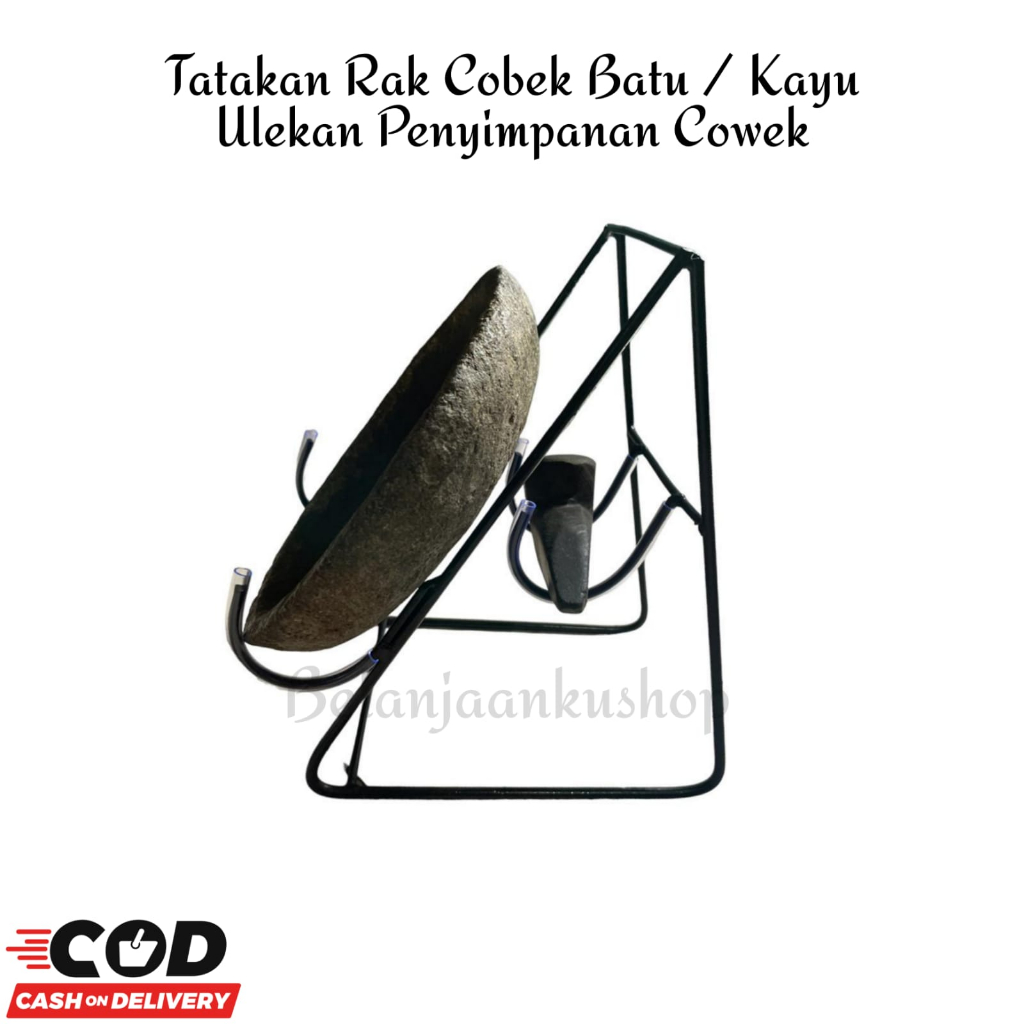 Jual Tatakan Rak Cobek Batu / Kayu Ulekan / Ulegan Dudukan Piring Tanah ...