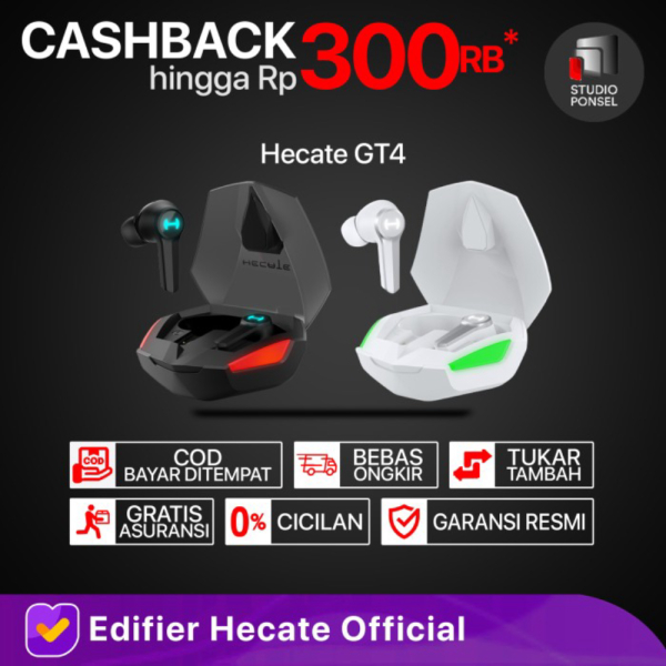 Jual Jual Edifier Hecate GT4 True Wireless Gaming Earbuds Headset Bluetooth GT 4 - White Diskon ...