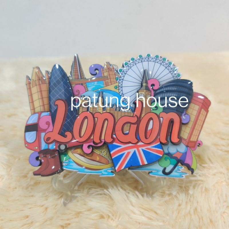 Jual Fridge Magnet Kulkas Souvenir London Icon Inggris Kayu | Shopee ...