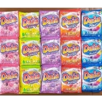 Jual DAIA Detergent Bubuk 23gr 1 Renceng isi 6 Sachet 500 | Shopee ...