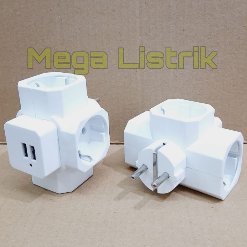 Jual T arde USB stop kontak cabang + USB | Shopee Indonesia