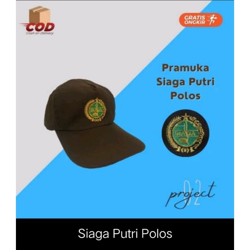 Jual Topi Pramuka Siaga Putra-putri Logo Bordir Gesper Karet | Shopee ...